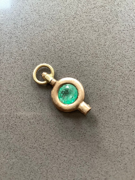 Antique gold tone dainty mini pocket watch key brilli… - Gem