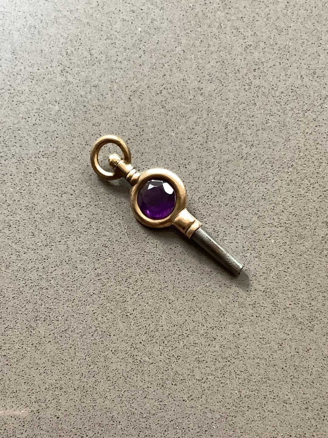 Antique Pocket Watch Key 7 Mm Round Brilliant Cut Purple Amethyst ...