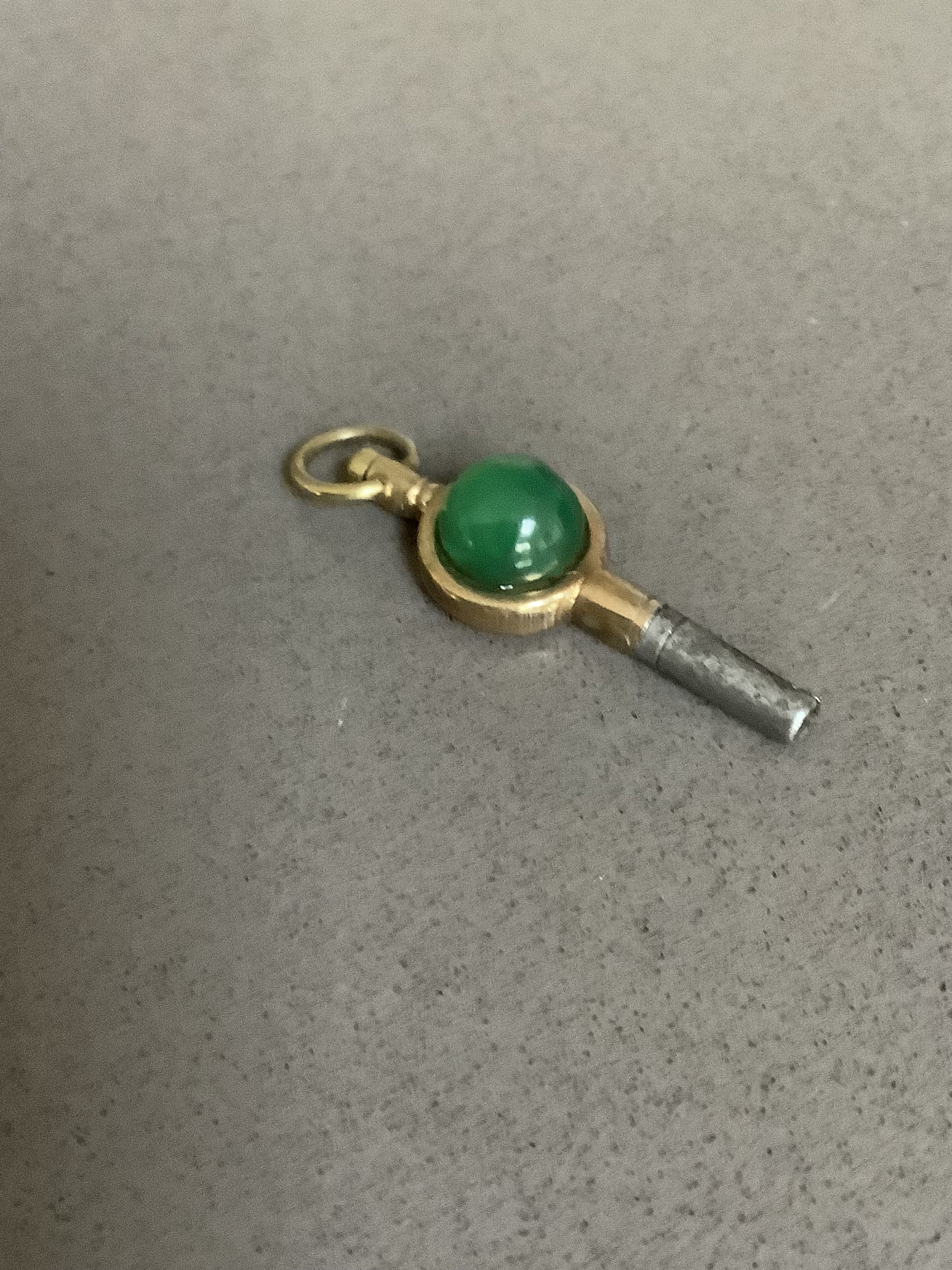 Antique Victorian Pocket Watch Key Winder 8 Mm Green Agate Cabochon ...
