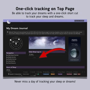 Violet Moon Notion Sleep Tracker Notion Dream Journal Notion Template ...
