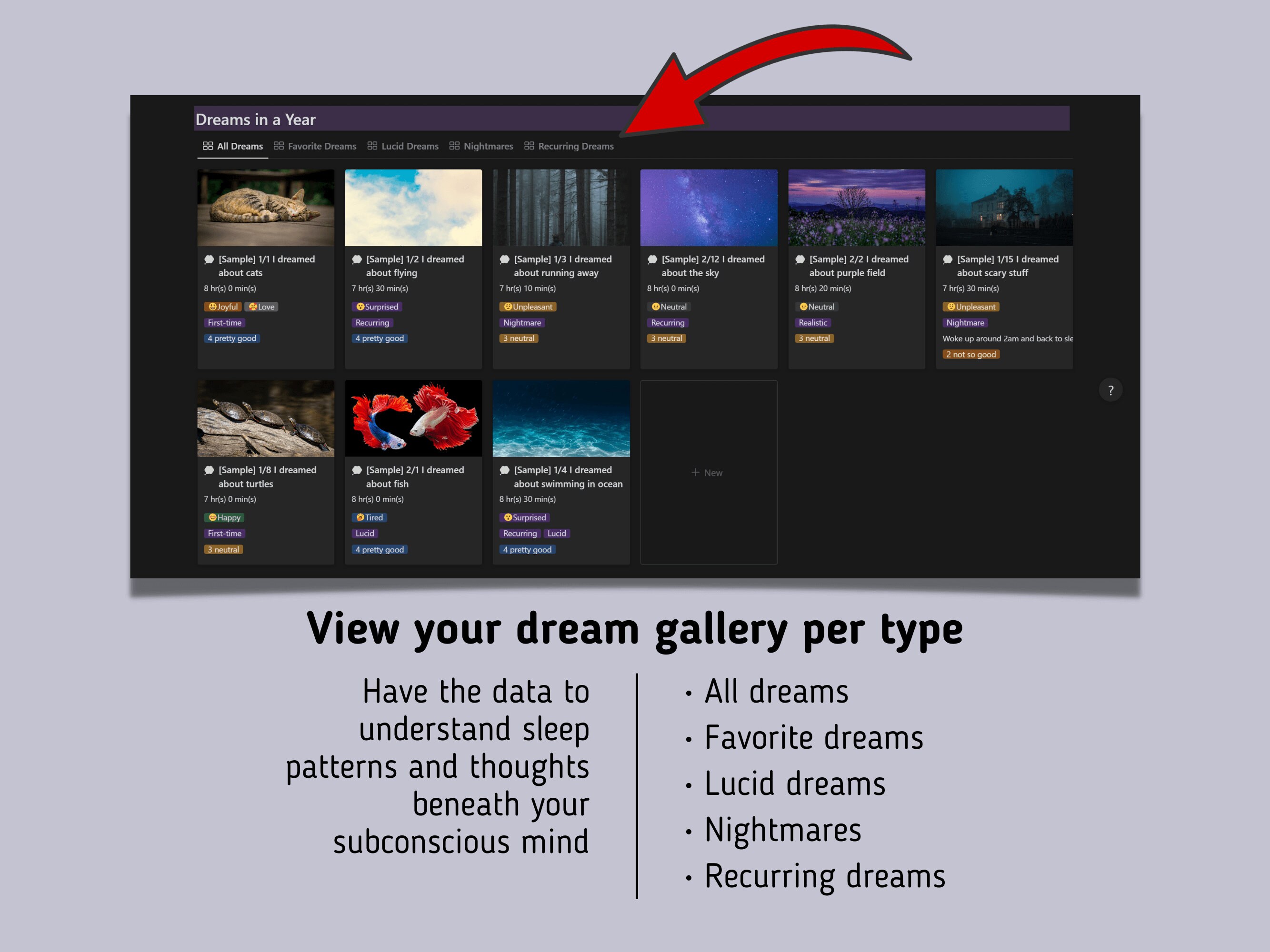Violet Moon Notion Sleep Tracker Notion Dream Journal Notion Template ...