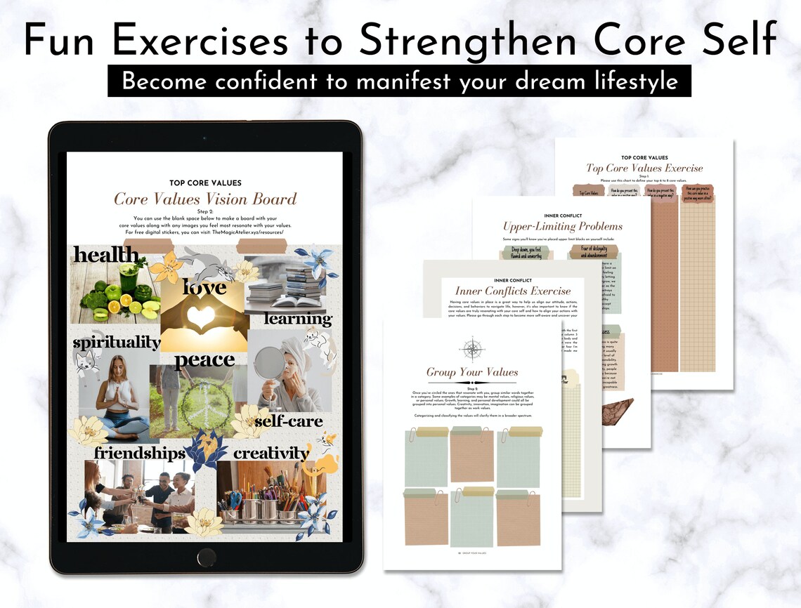 Personal Core Value Digital Workbook Instant Download | Etsy