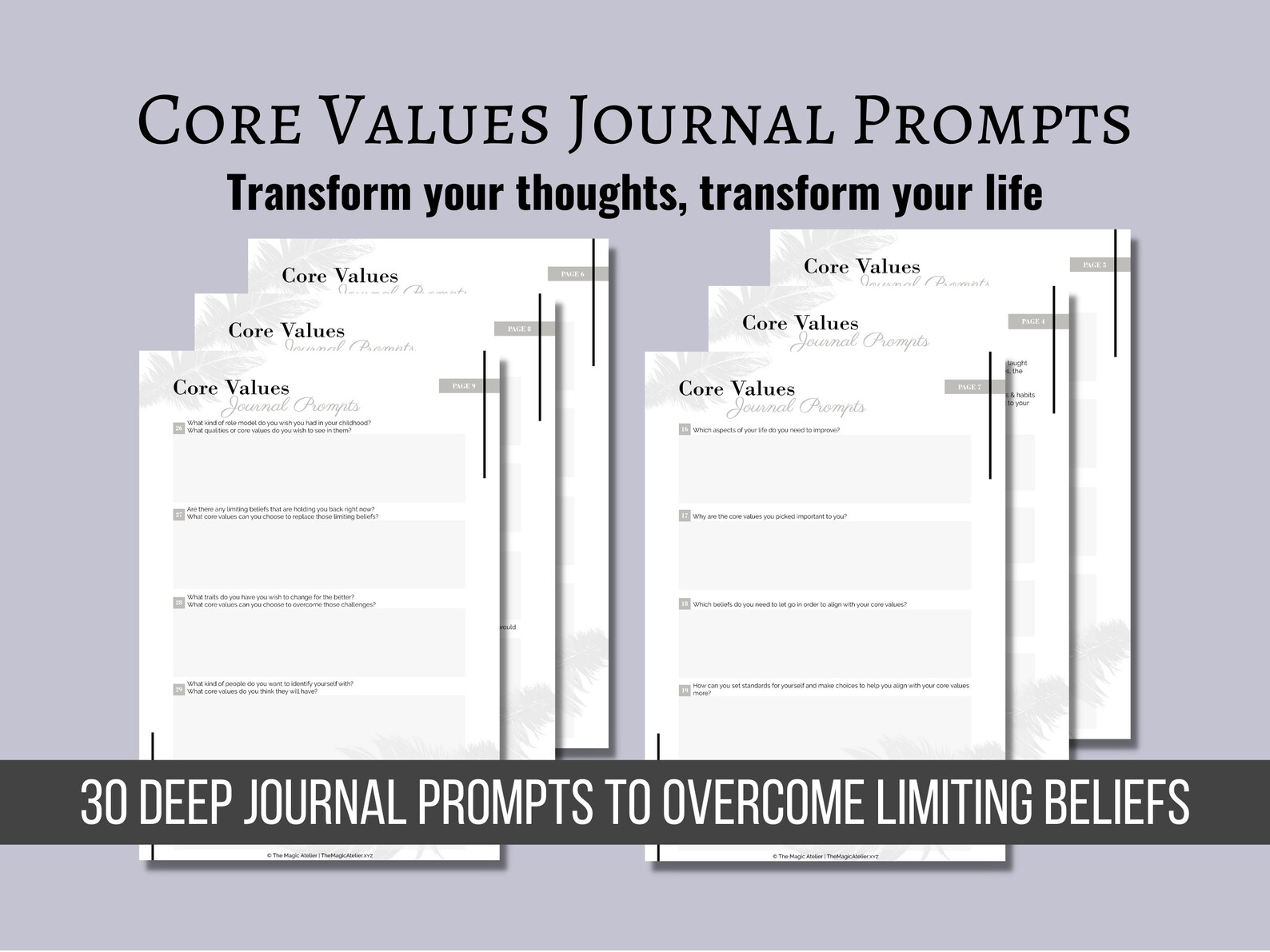 Personal Core Value Worksheets Instant Download Printable PDF - Etsy