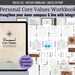 Personal Core Value Digital Workbook Core Values Worksheets Core Values ...