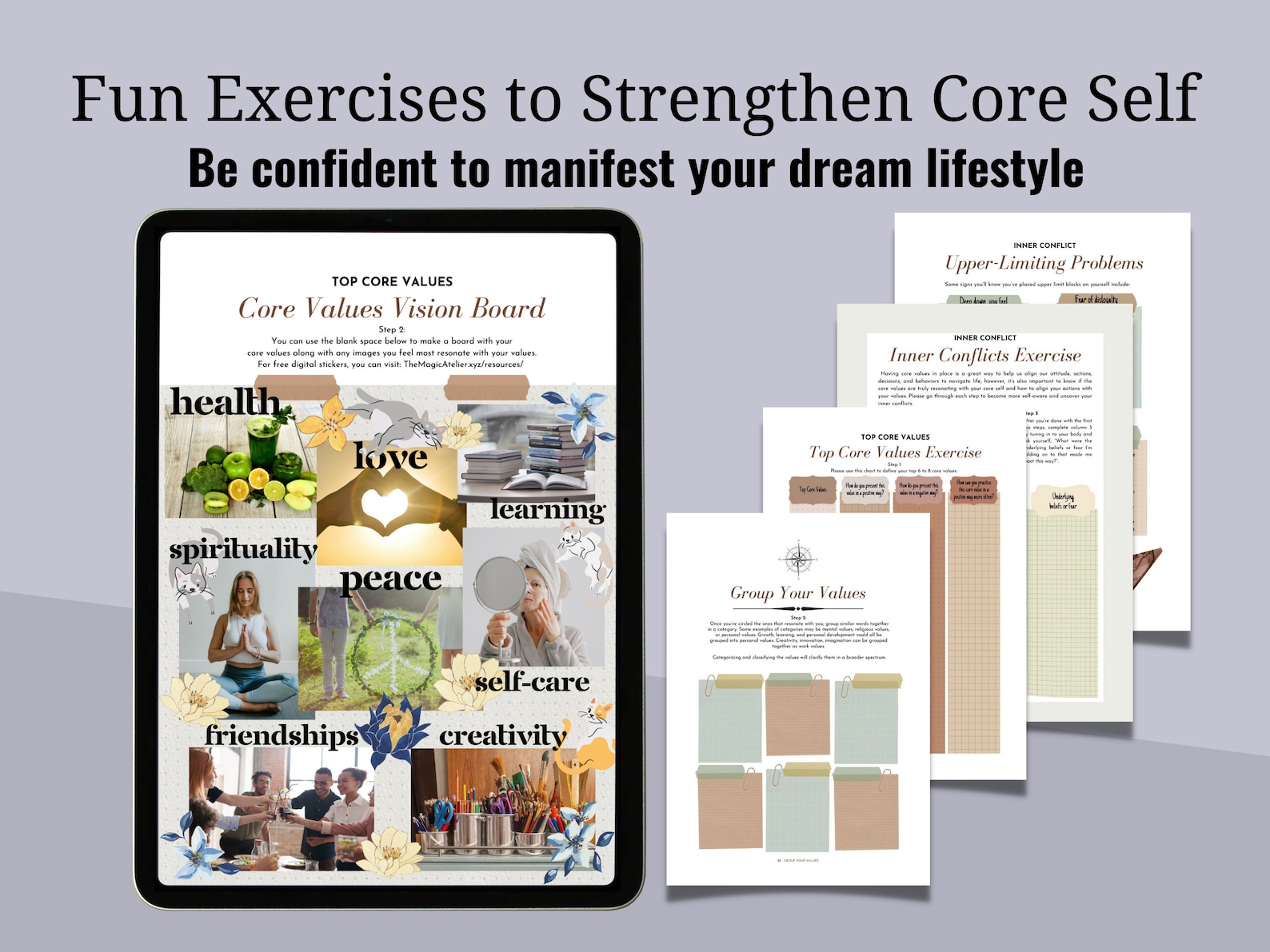 Personal Core Value Digital Workbook Core Values Worksheets Core Values ...