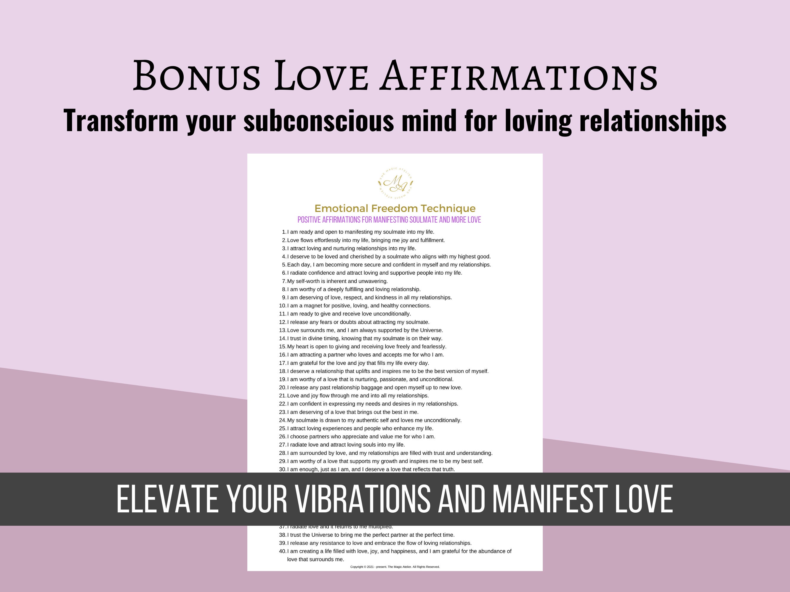 EFT Tapping Scripts Printable Soulmate Affirmations Romance - Etsy