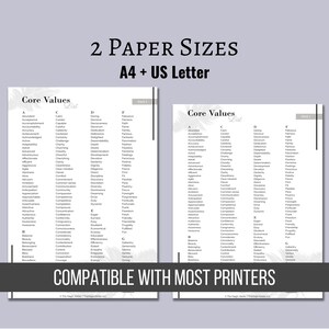 Personal Core Value Worksheets Instant Download Printable PDF With ...