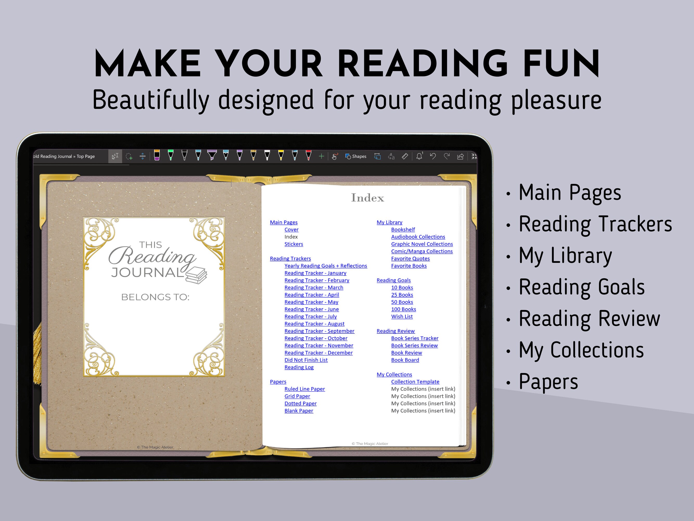 Onenote Digital Journal Onenote Reading Digital Journal Onenote Book ...