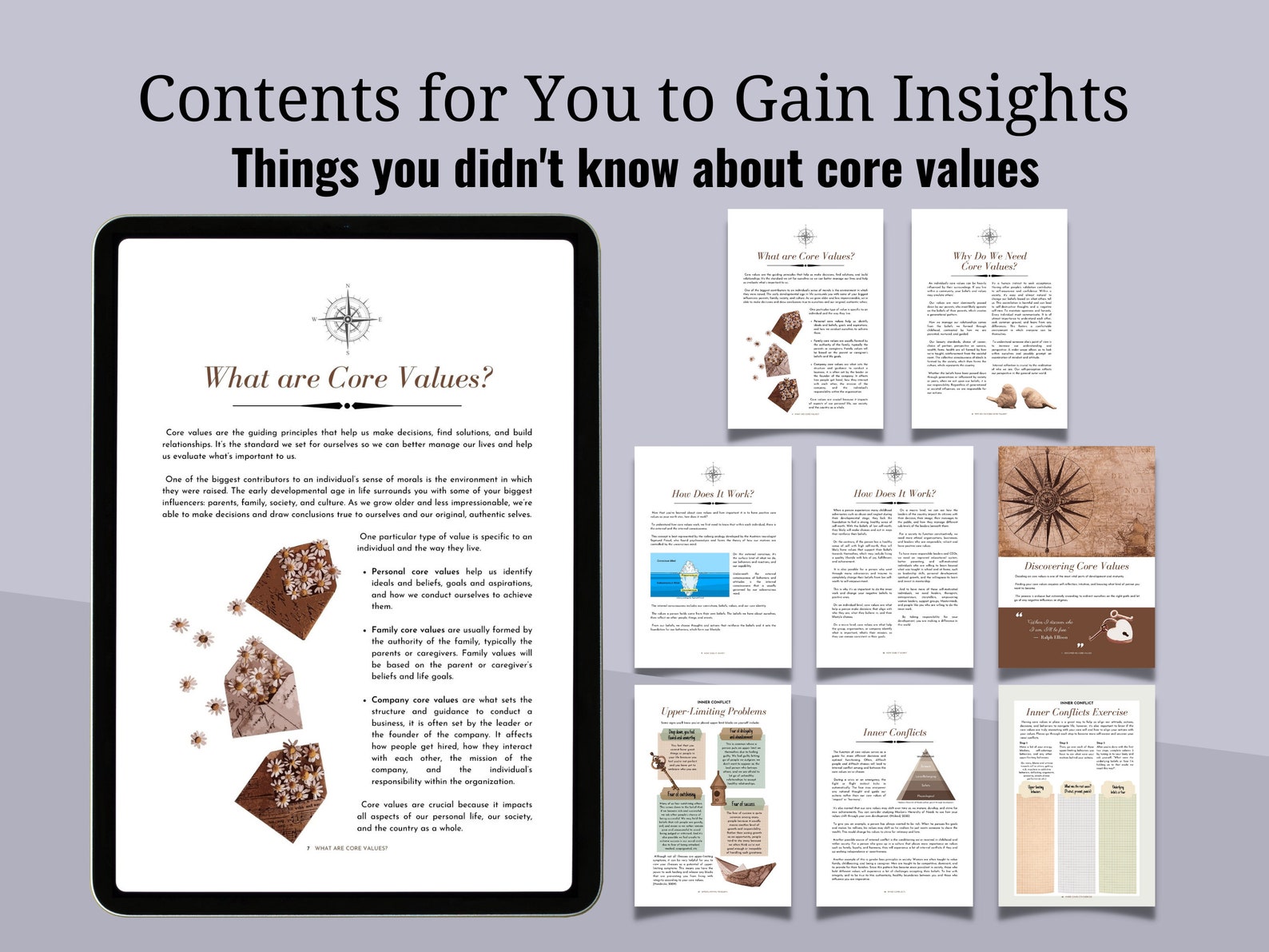 Personal Core Value Digital Workbook Core Values Worksheets Core Values ...
