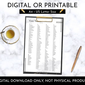 Personal Core Value Worksheets Instant Download Printable PDF - Etsy