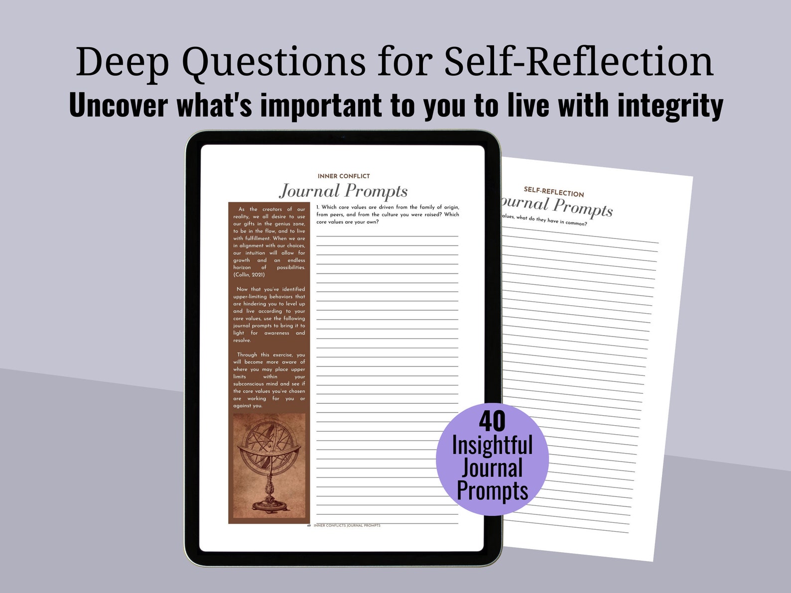 Personal Core Value Digital Workbook Core Values Worksheets Core Values ...