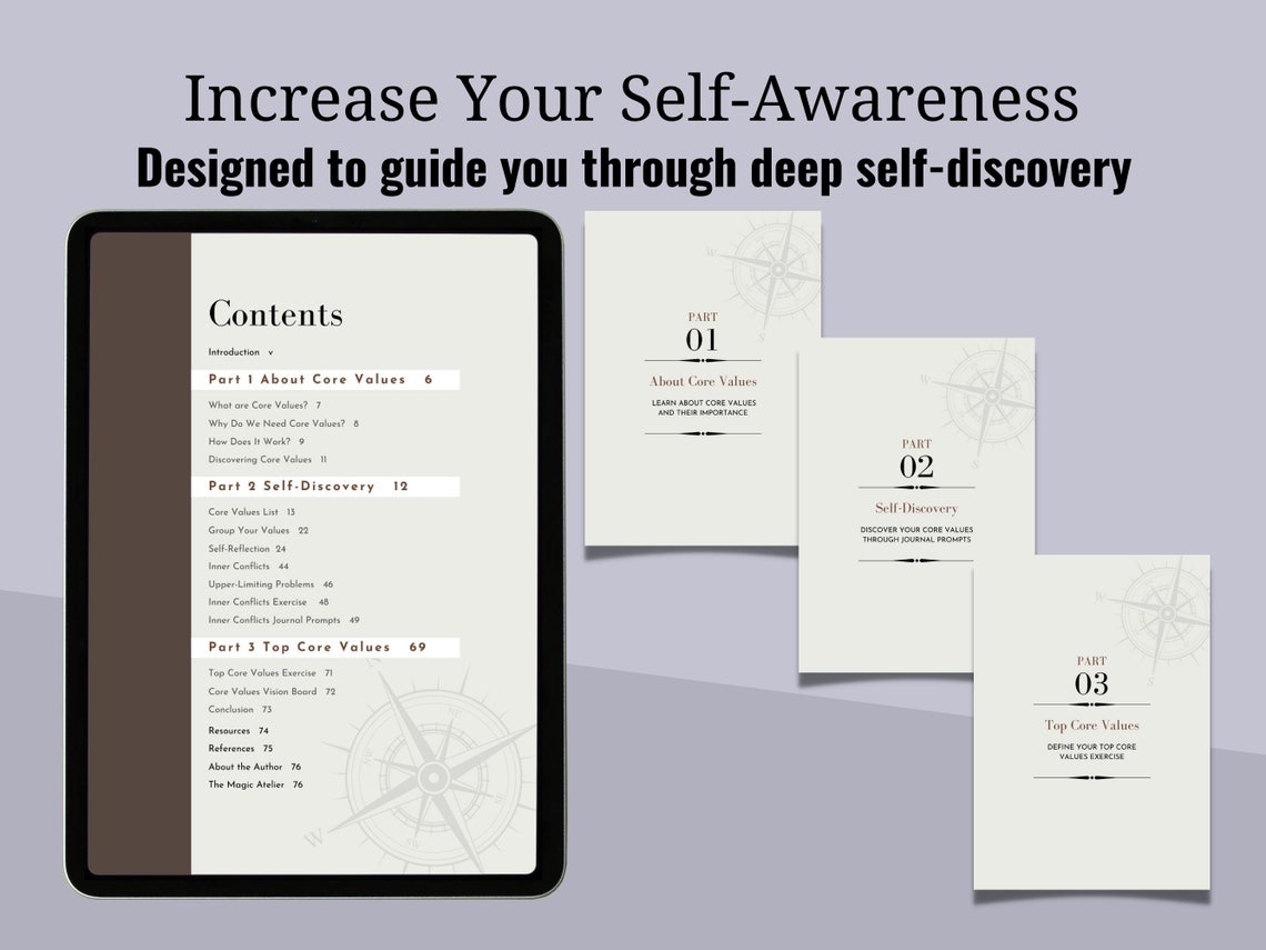 Personal Core Value Digital Workbook Core Values Worksheets Core Values ...