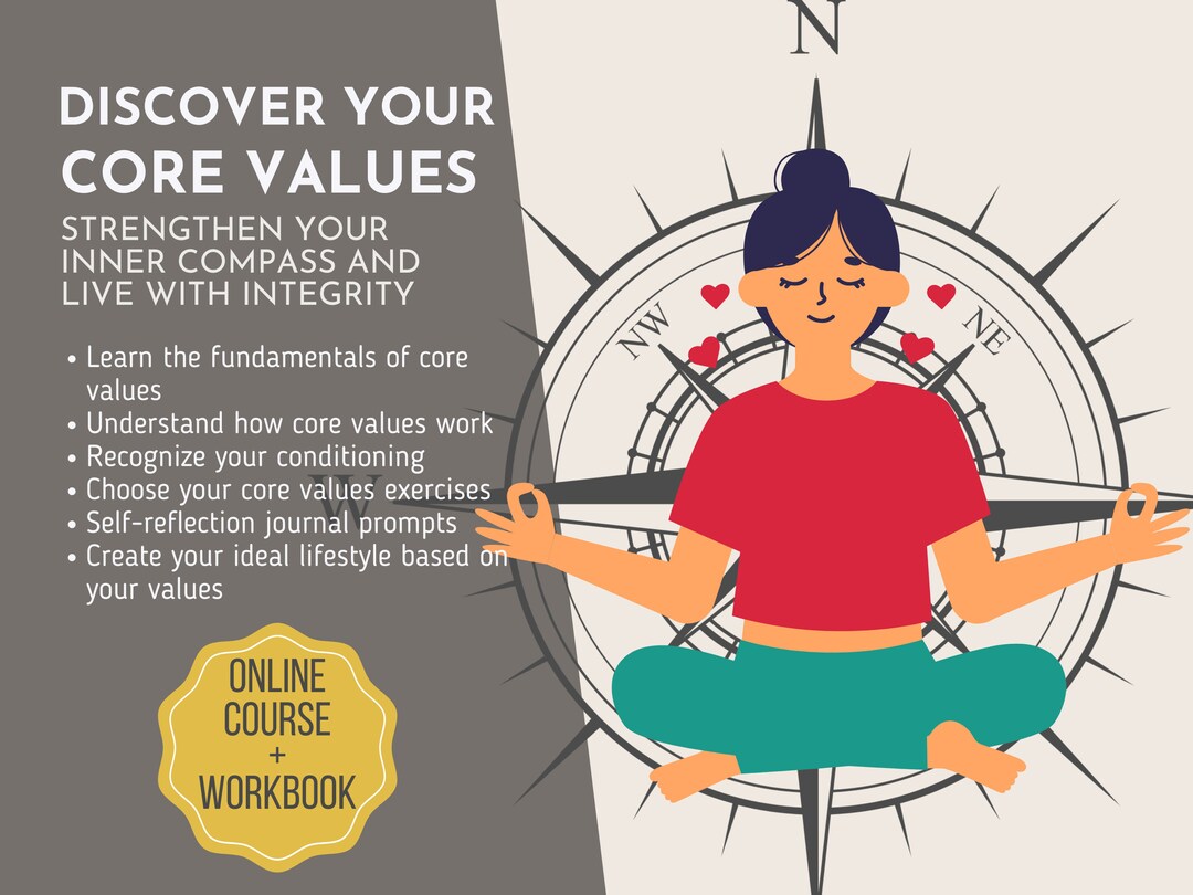 Core Values Course Bundle With Worksheet Self Discovery Personal Values ...