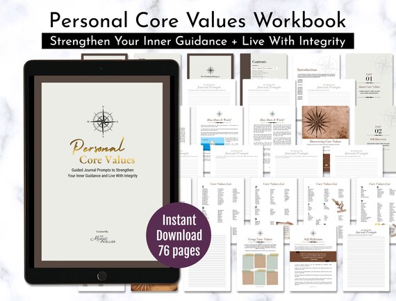 Personal Core Value Digital Workbook Instant Download | Etsy
