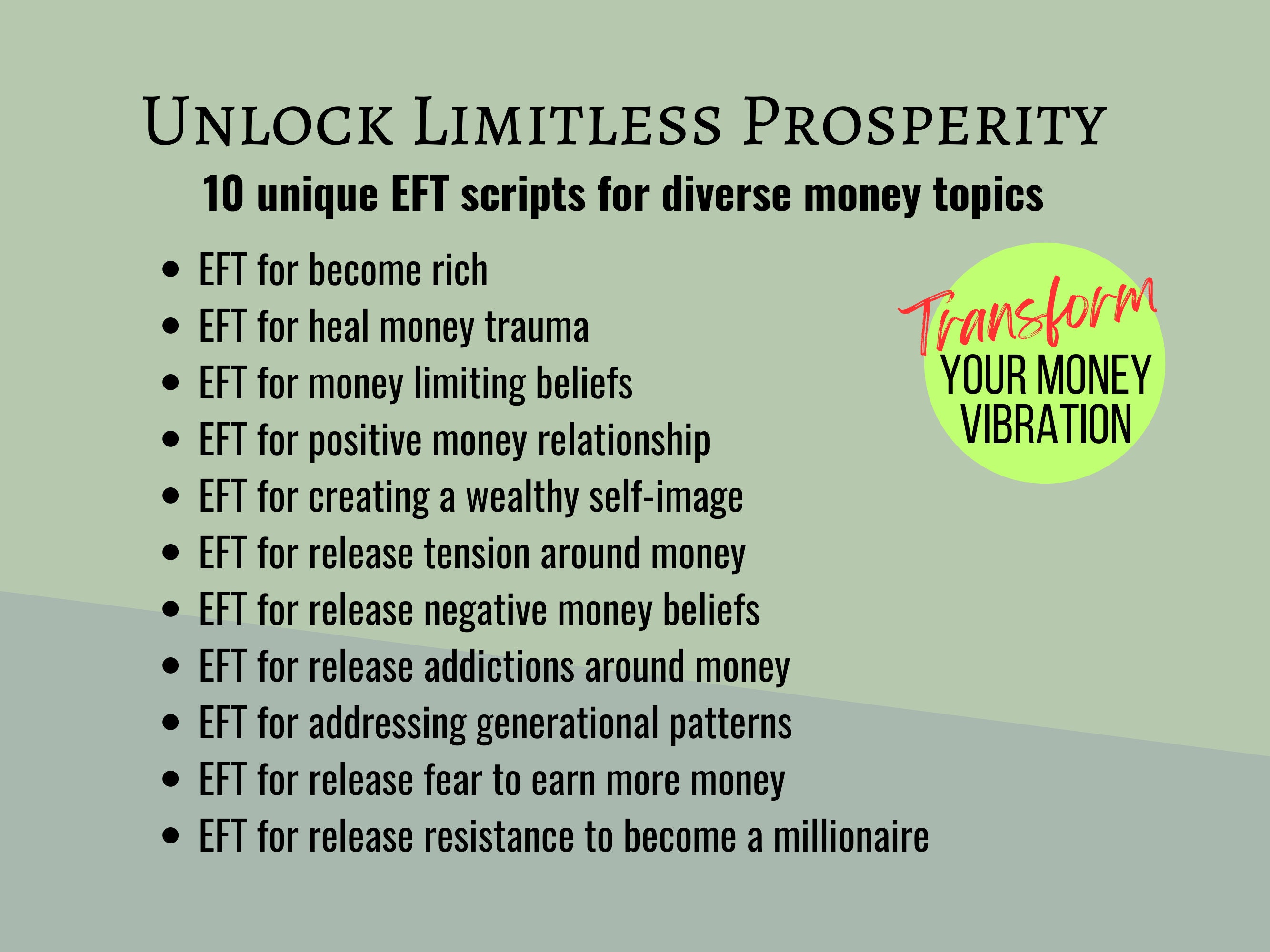 EFT Tapping Scripts Printable PDF Money Positive Affirmations Money ...