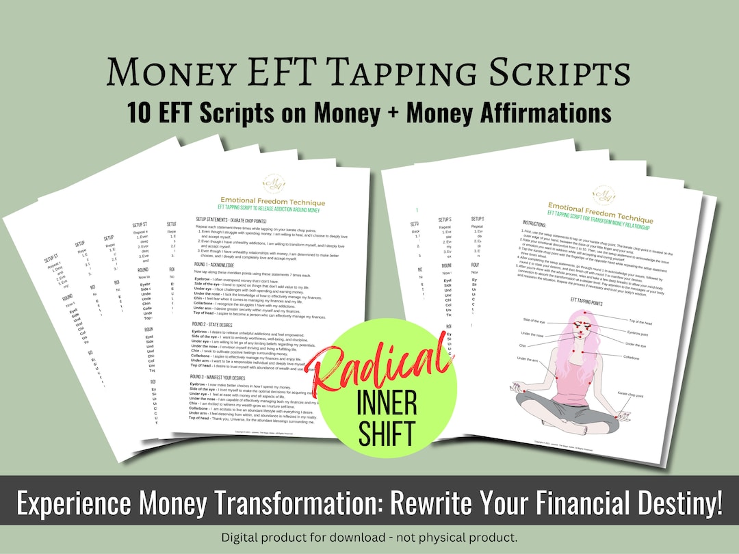 EFT Tapping Scripts Printable PDF Money Positive Affirmations Money Tapping Script Money EFT ...