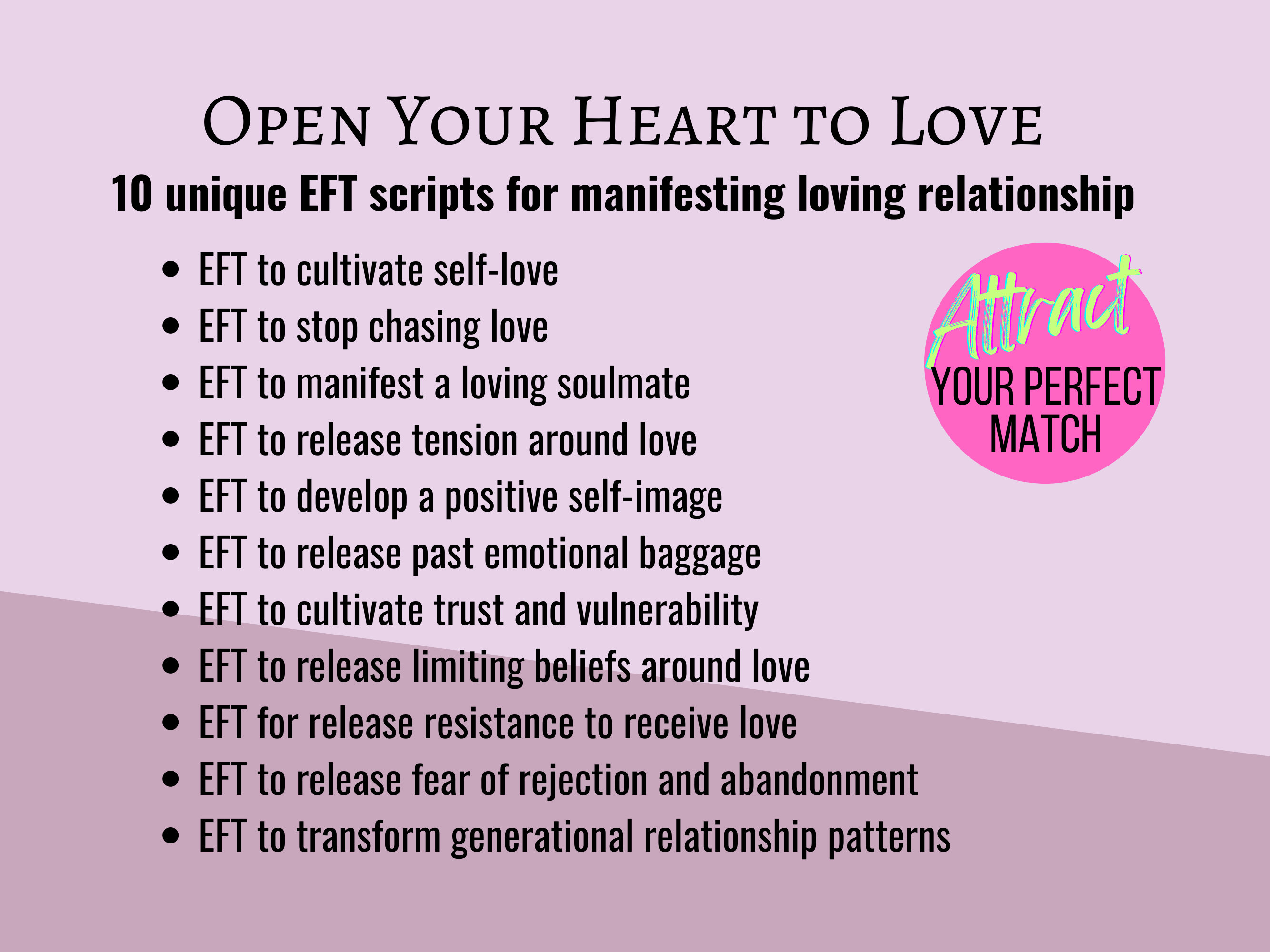 EFT Tapping Scripts Printable Soulmate Affirmations Romance Tapping ...