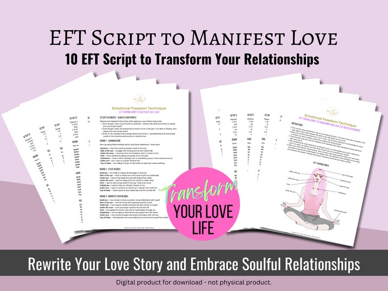 EFT Tapping Scripts Printable Soulmate Affirmations Romance Tapping ...