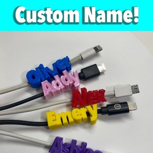 Customizable Charger Name Tag for Everyday Use iPhone Android Cable ...