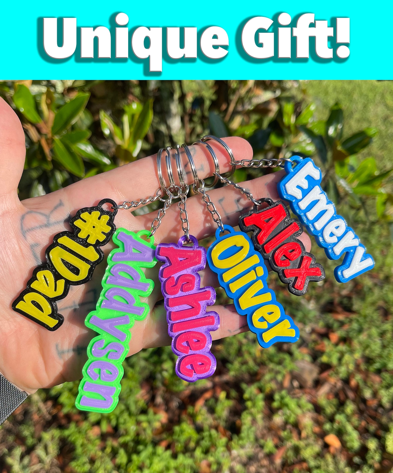 Unique Personalized Keychains 3D Printed Name Keychain With - Etsy