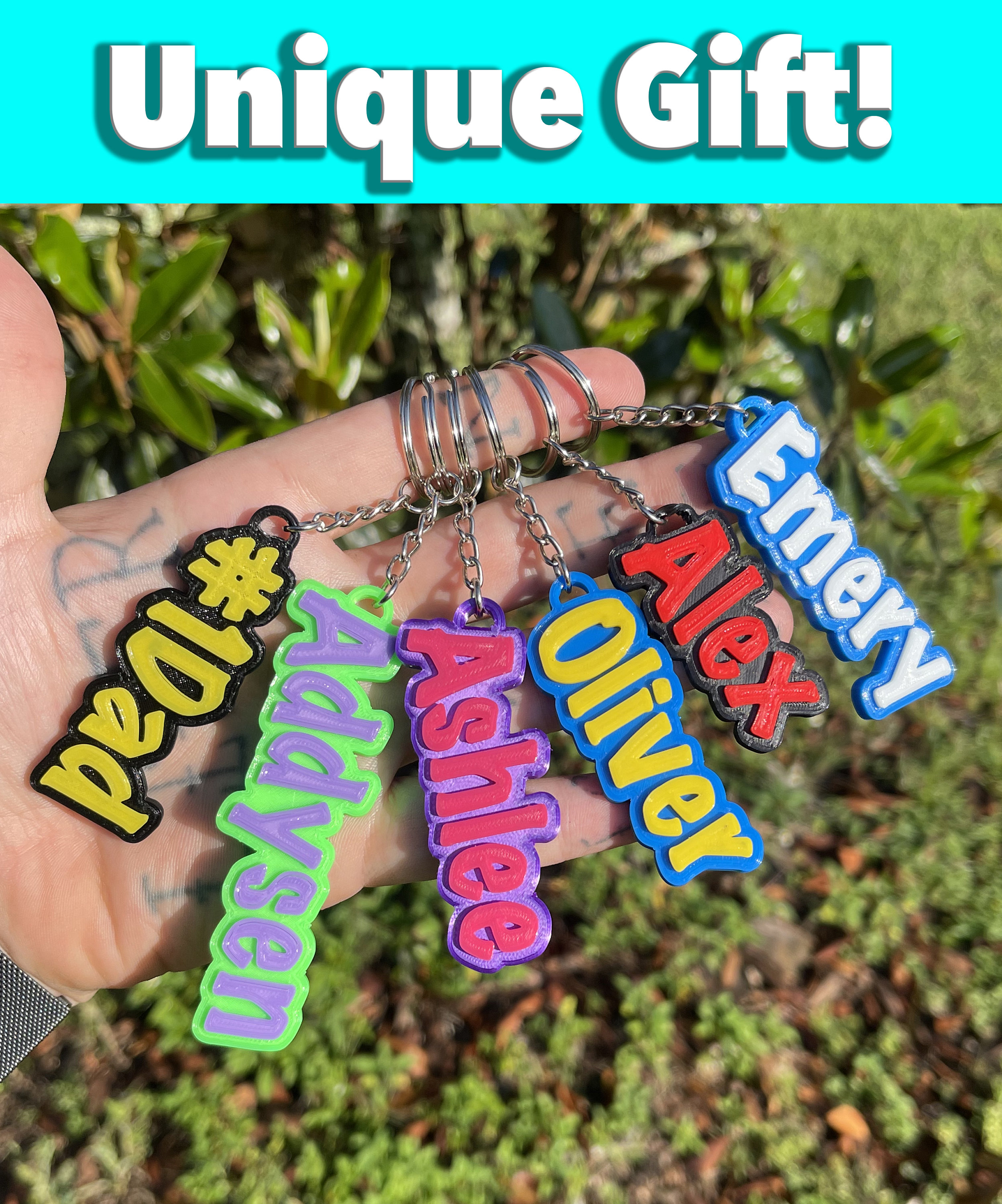 Unique Personalized Keychains 3D Printed Name Keychain With - Etsy