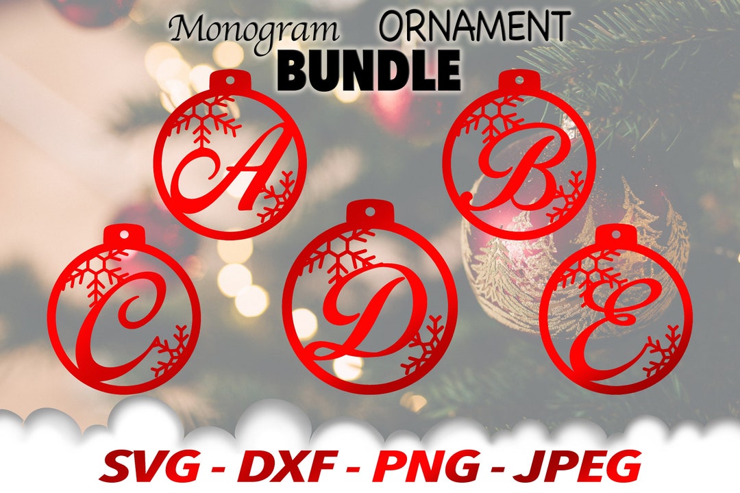 Monogram Christmas Ornament SVG DXF File Pack (digital Download) - Etsy