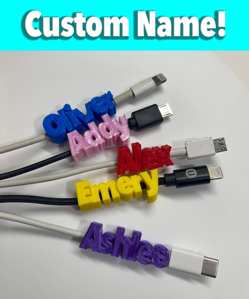 Personalized Charging Cord Name Tag for Iphone & Android / - Etsy Canada