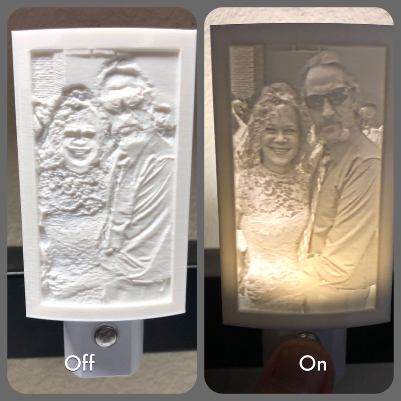 Personalized 3D Printed Lithophane Night Light With Automatic - Etsy
