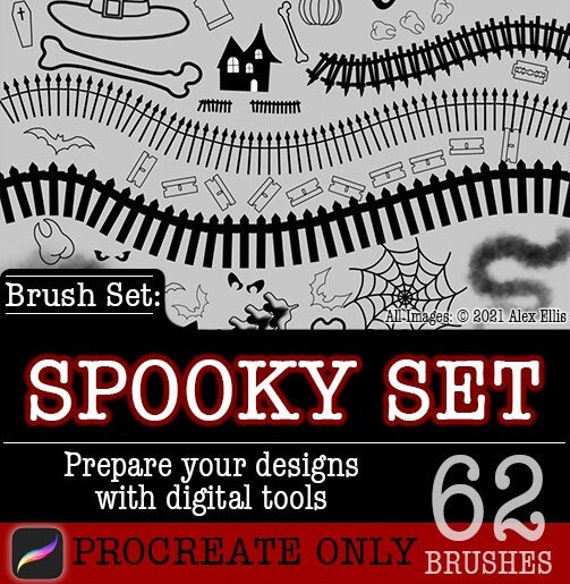 Spooky Set Halloween Brushes for Procreate - Etsy