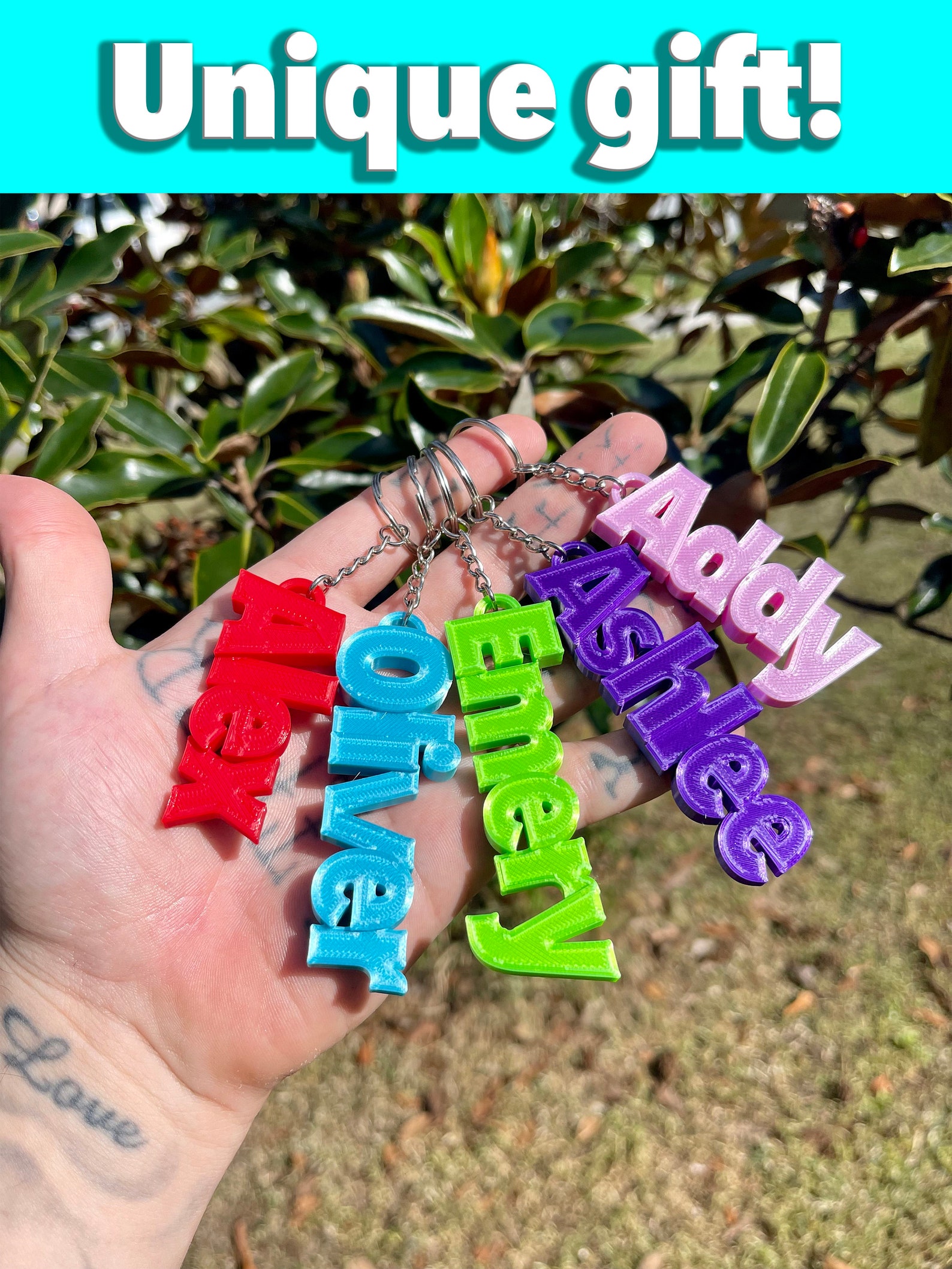 Unique 3D Keychain With Personalized Name Customized Keyring for Bags ...