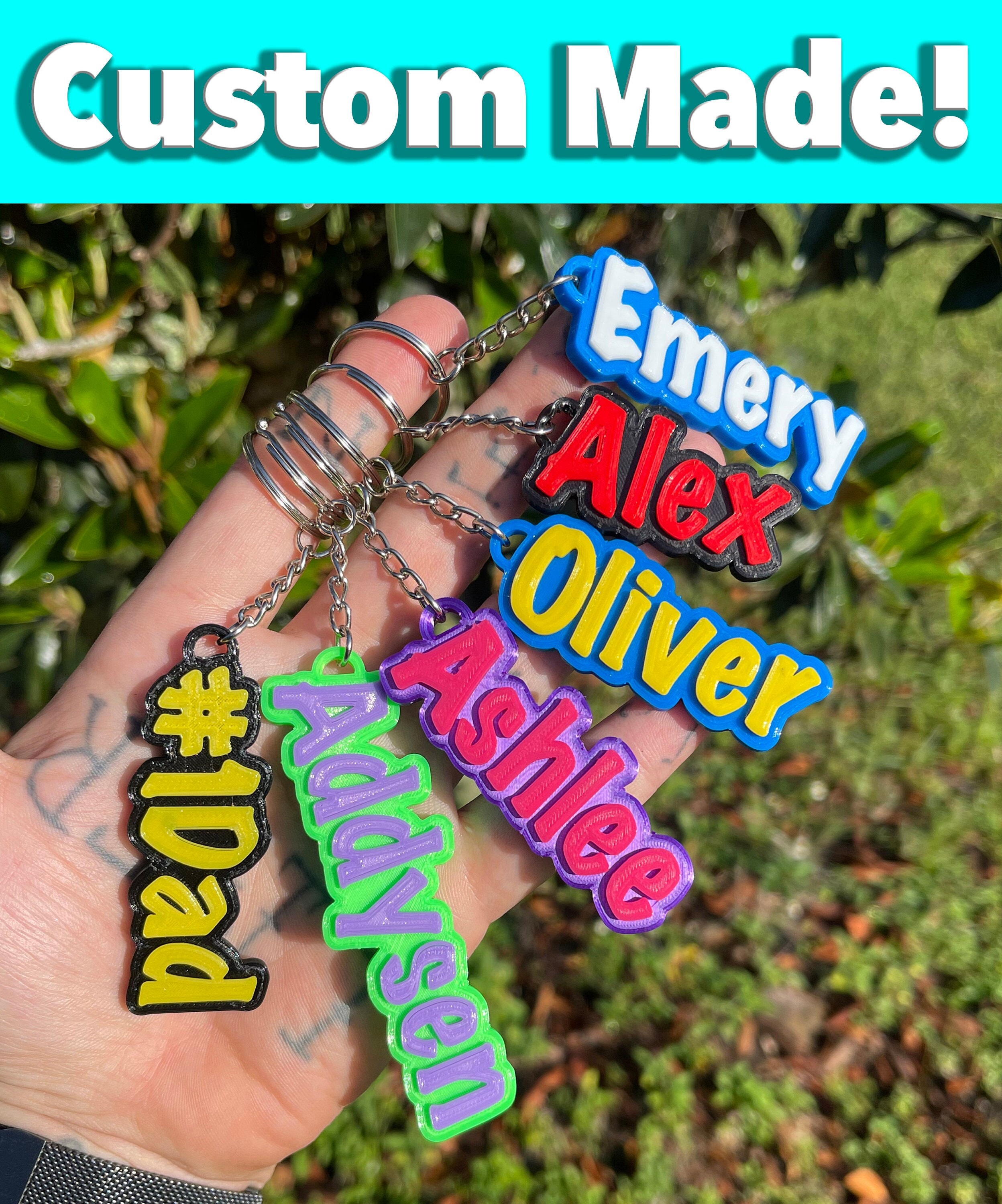 Unique Personalized Keychains 3D Printed Name Keychain With - Etsy