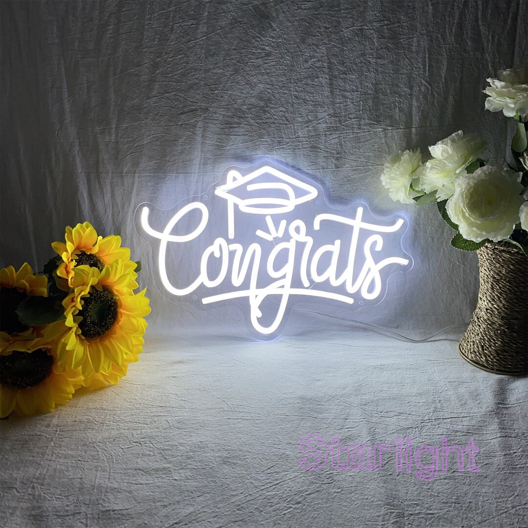 Congrats Neon Sign, Congrats Led Sign Custom Grad Decor, Prom Party ...