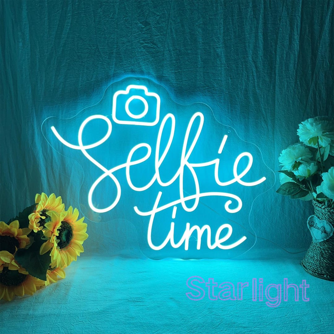 Selfie Time Neon Sign, Selfie Sign Décor, Beauty Salon Neon Sign ...