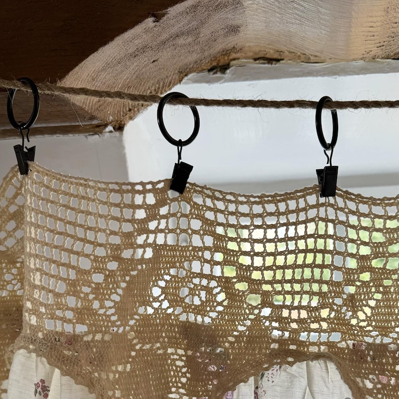 Weaving Hollow Floral Cafe Curtains, Romantic French Shabby Chic Short ...
