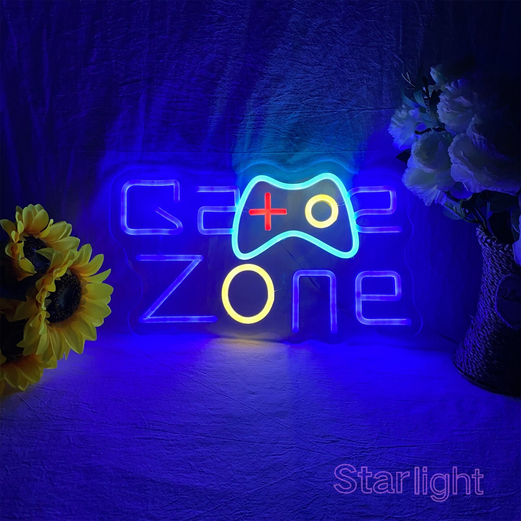 Game Zone Neon Sign, Custom Game Zone LED Lights, Game Room Neon Sign ...