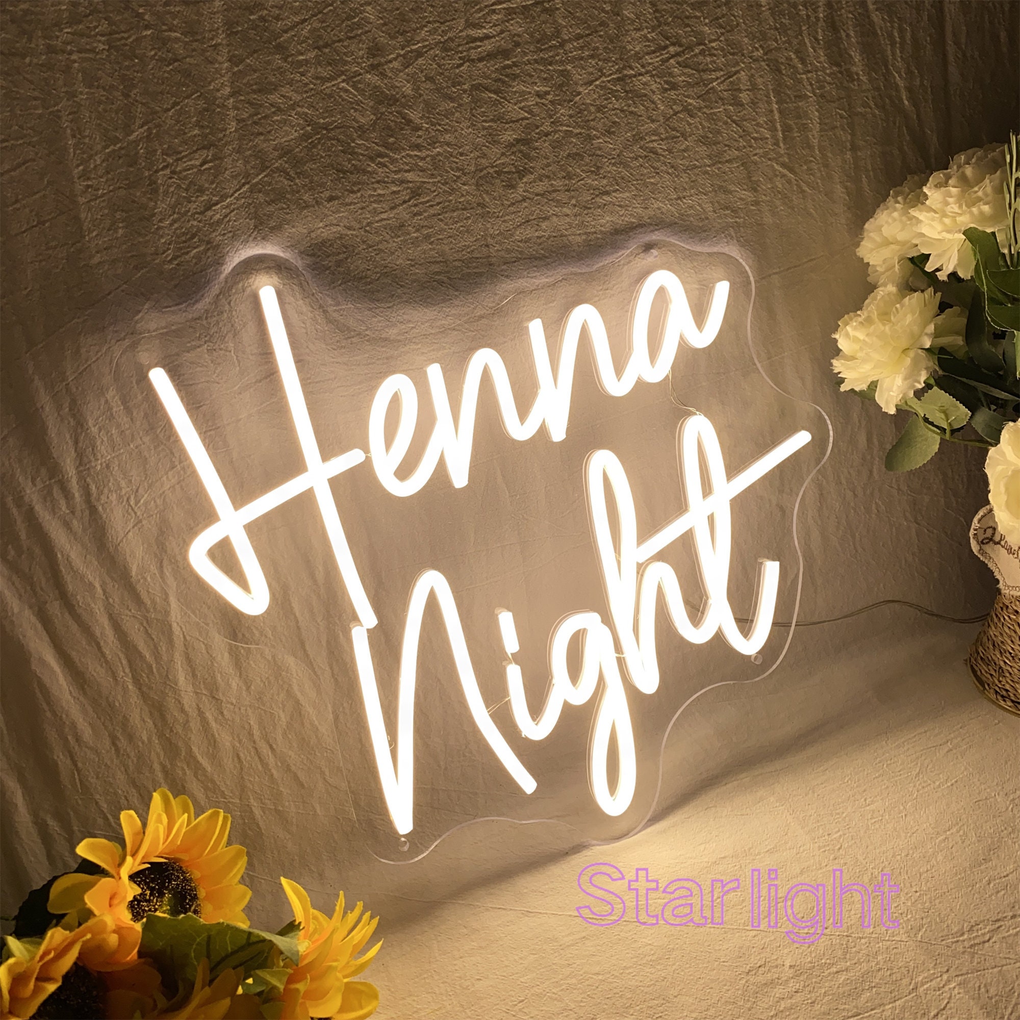 Henna Night Neon Sign, Wedding Neon Sign, Neon Lights Bridal Shower ...