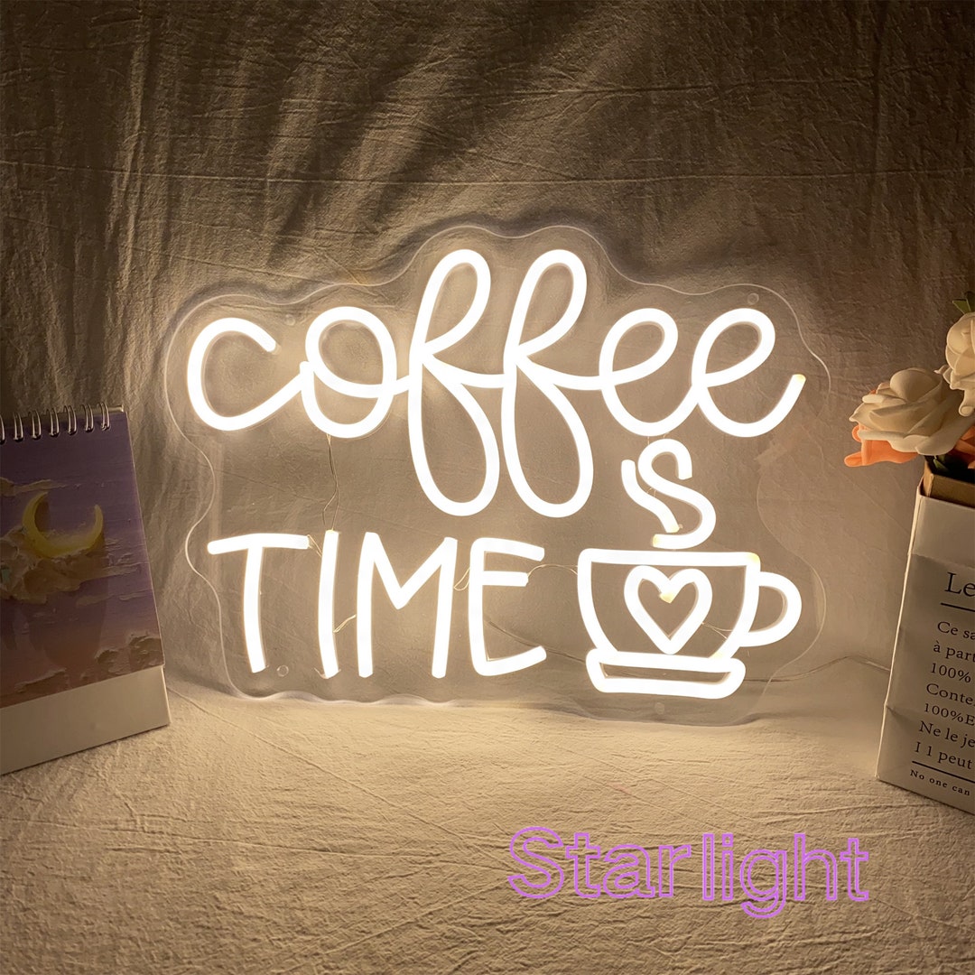 Coffee Time Neon Sign, Custom Coffee Shop Sign, Custom Business Logo ...