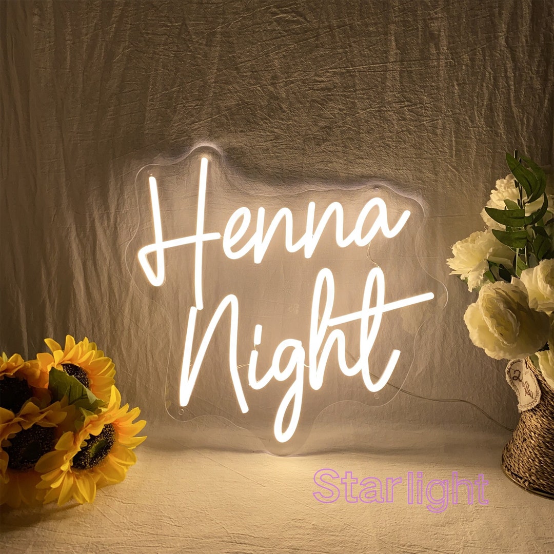 Henna Night Neon Sign, Wedding Neon Sign, Neon Lights Bridal Shower ...