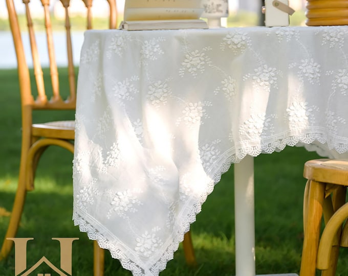 Lace Embroidery Tablecloth,custom Tablecloth,rectangle Tablecloth,round ...
