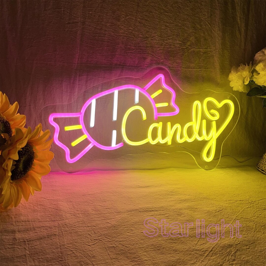 Candy Neon Sign Custom Candy Shop Store Led Lights Candy Neon Sign ...