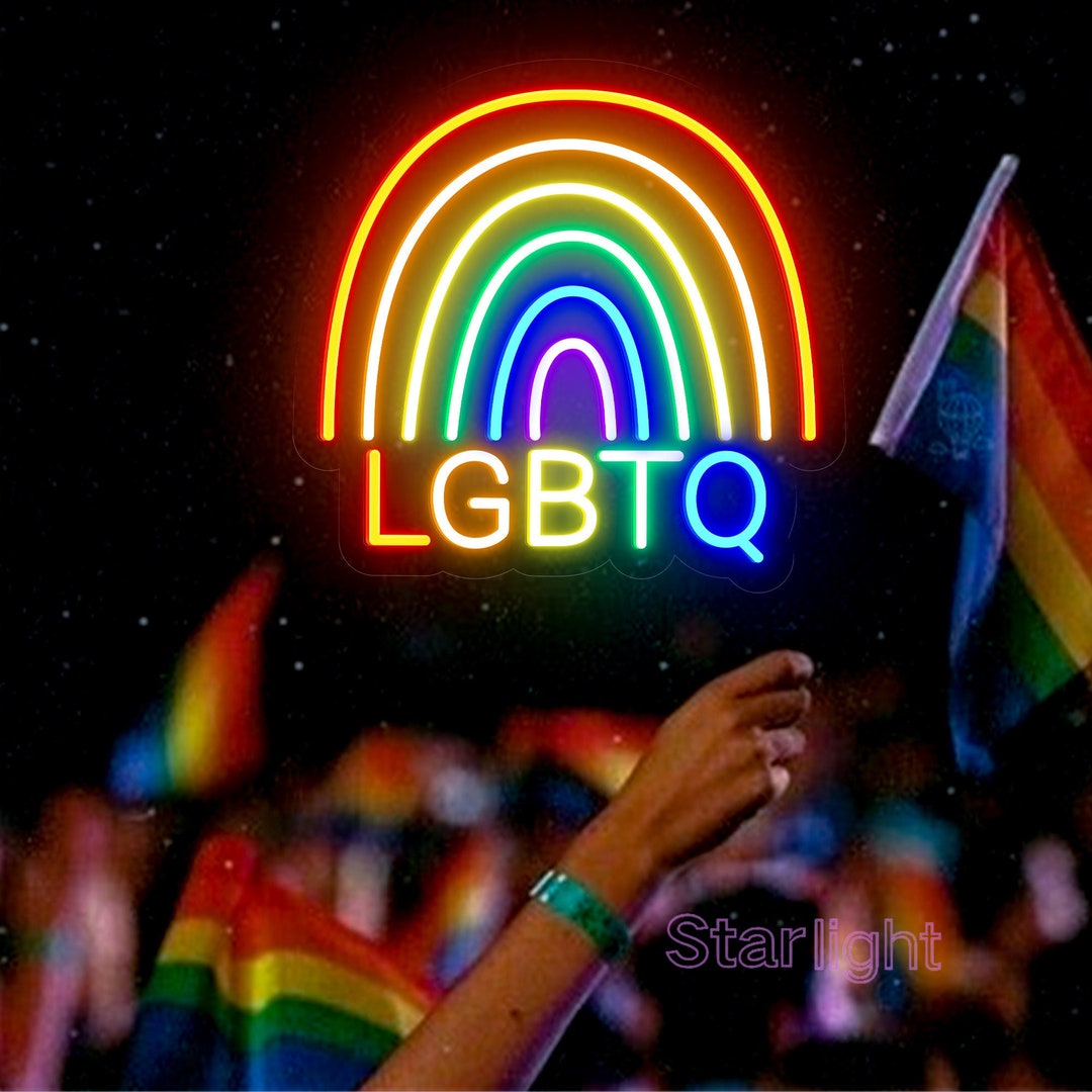 LGBTQ Rainbow Neon Sign, LGBTQ Neon Light Decor, Custom Neon Sign ...