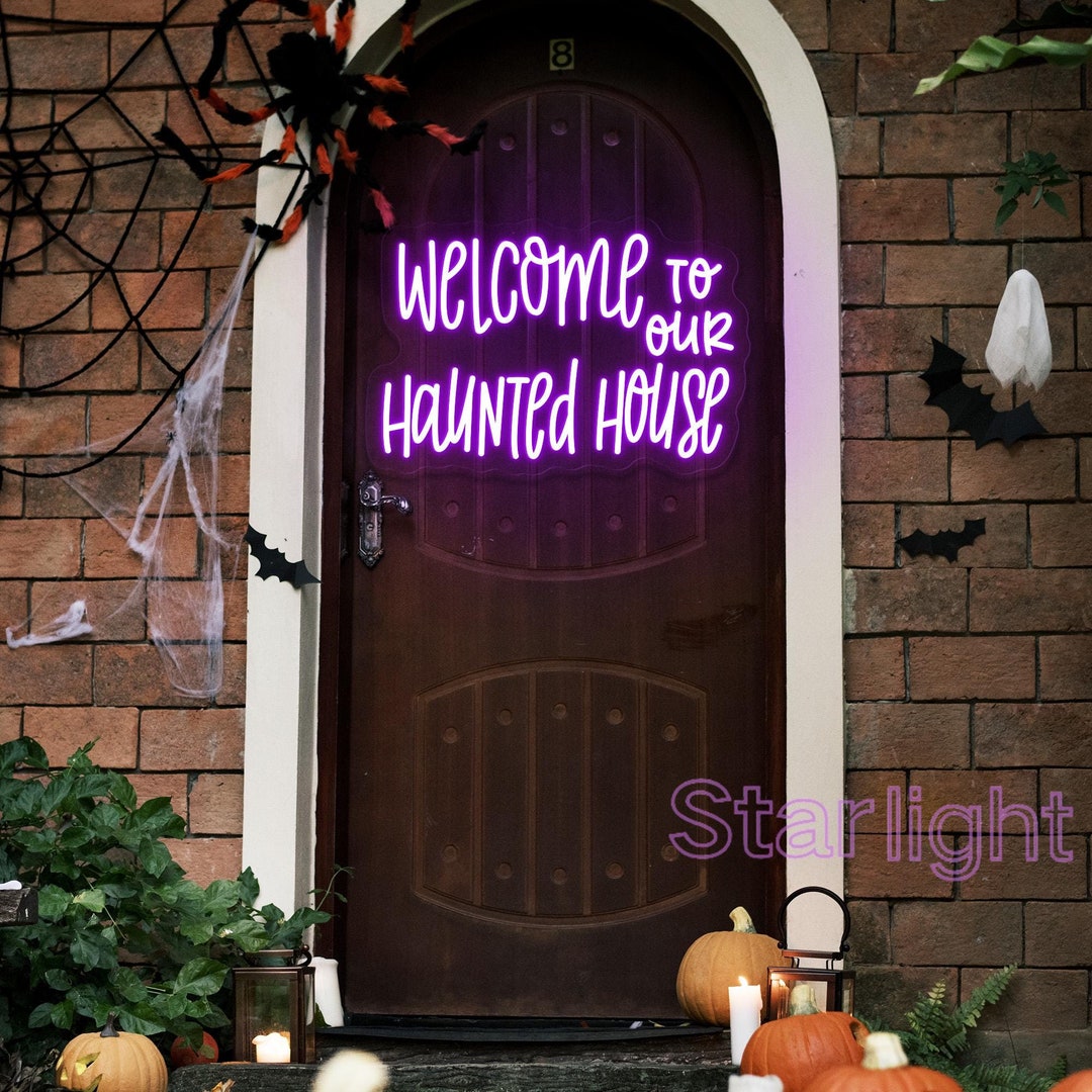 Welcometo Our Haunted House Neon Sign, Haunted LED Sign, Custom ...