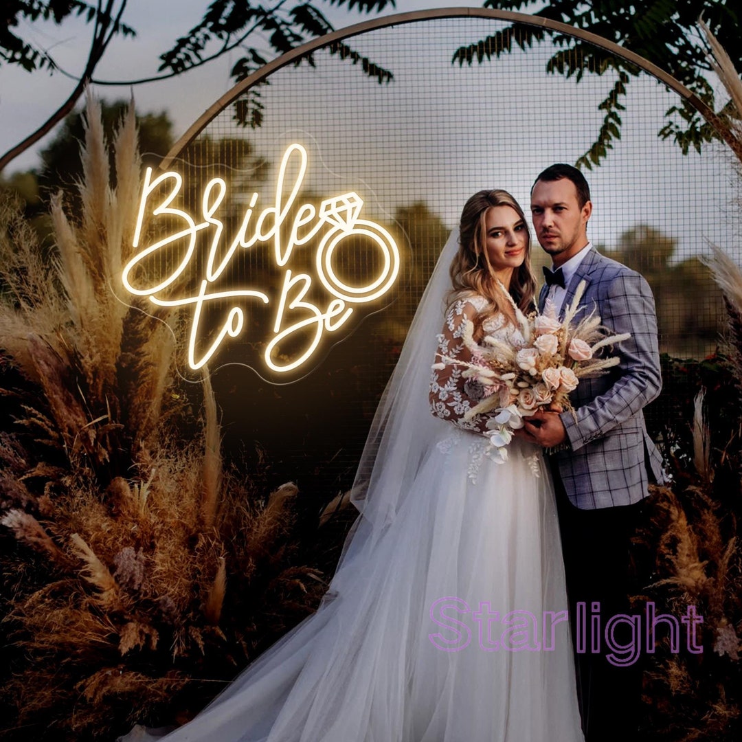 Bride to Be With Ring Neon Sign, Custom Wedding Neon Signs, Engagement ...