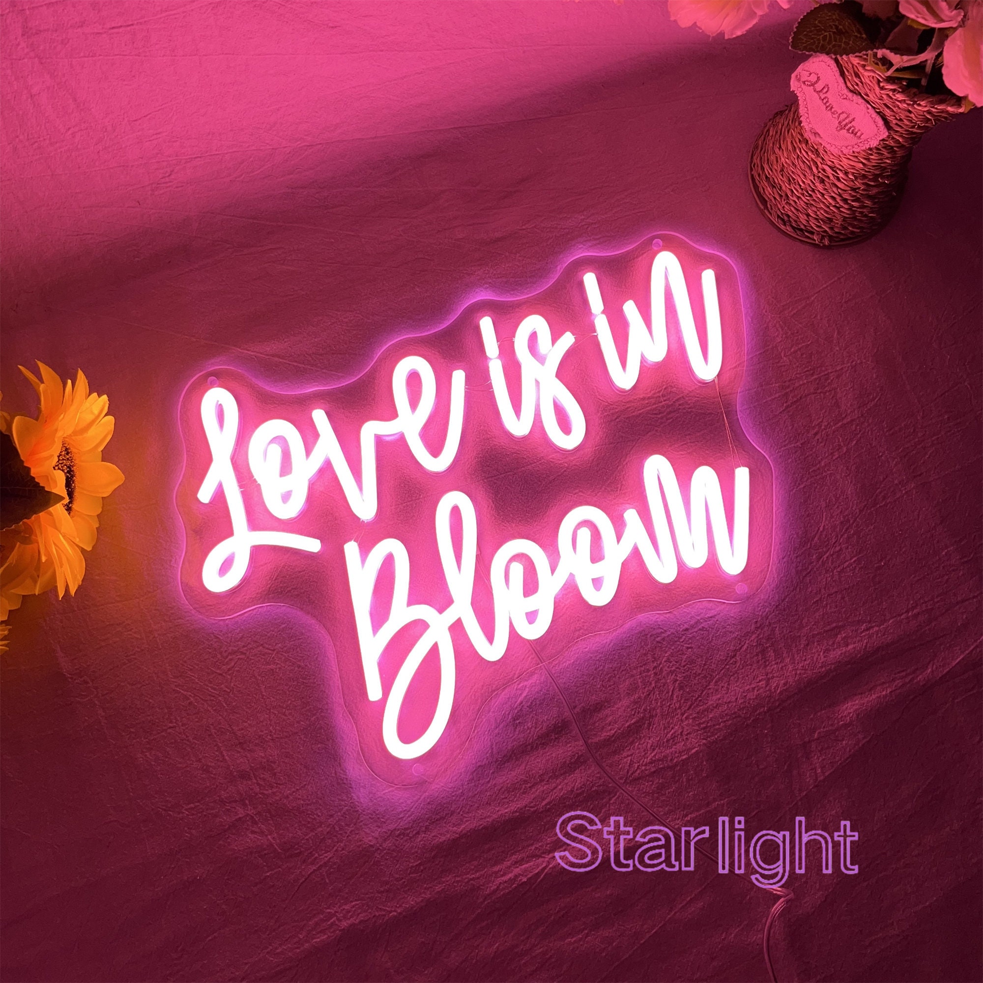 Love is in Bloom Neon Sign Custom Wedding Wall Art, Unique Wedding Sign ...