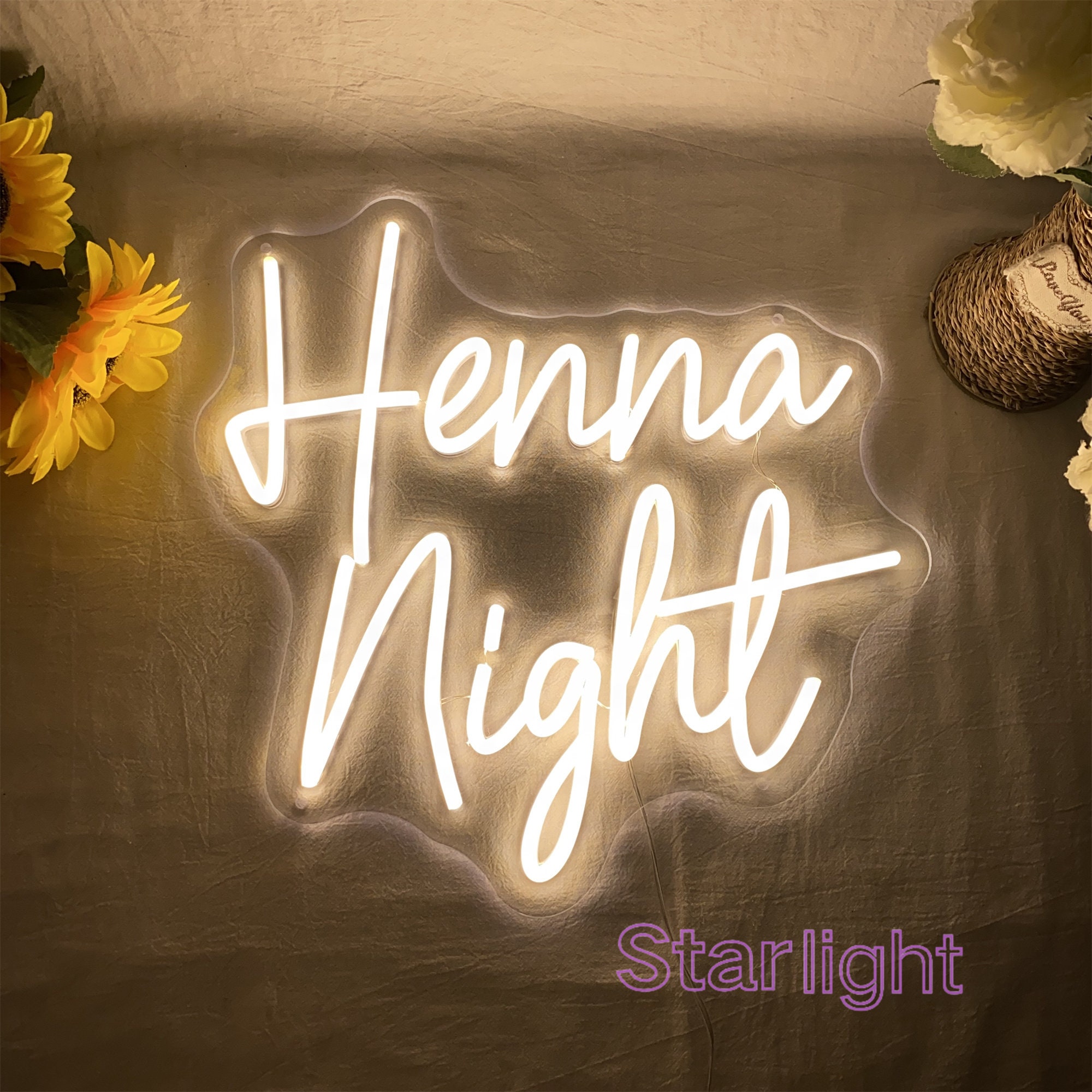 Henna Night Neon Sign, Wedding Neon Sign, Neon Lights Bridal Shower ...