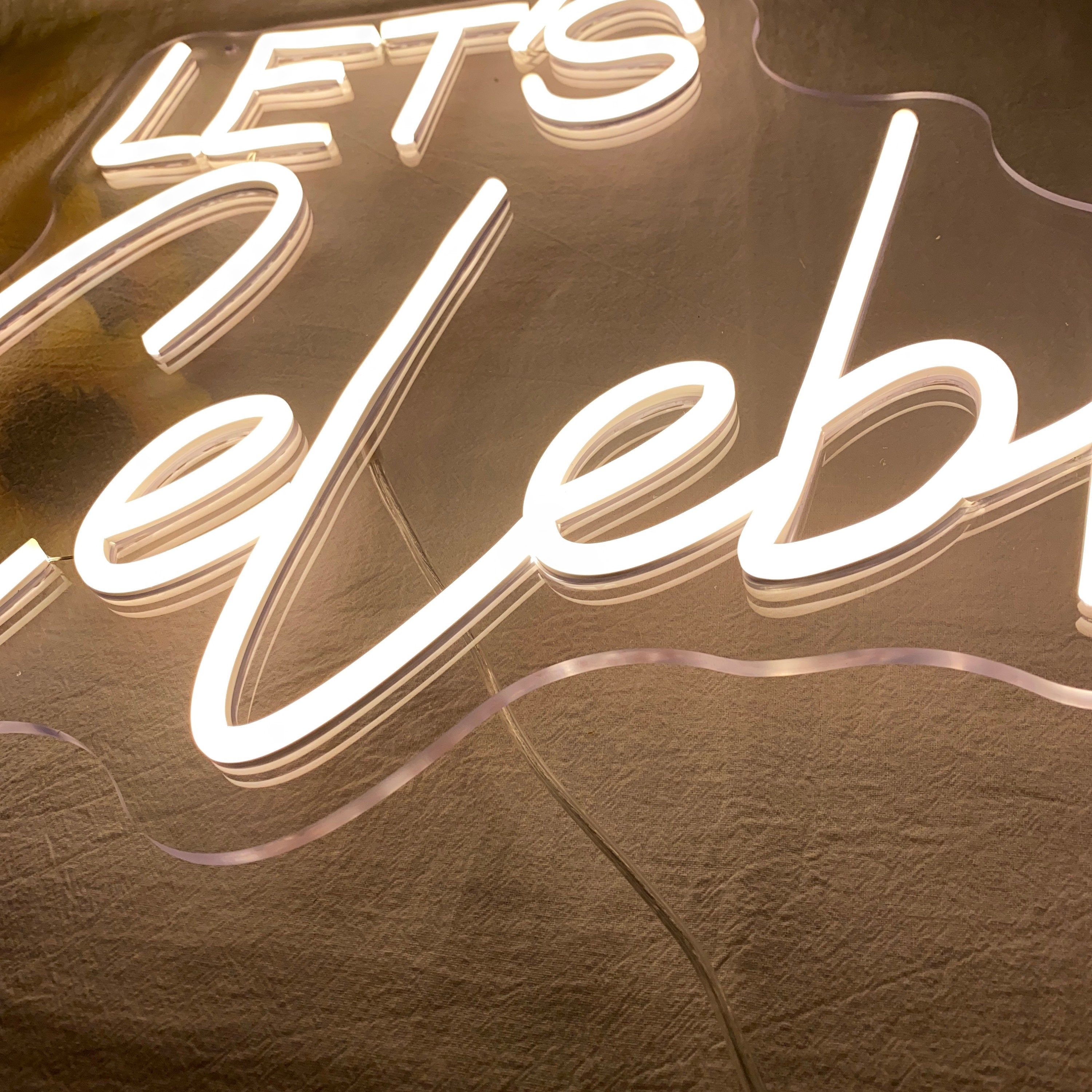 Let's Celebrate Neon Sign, Wedding Sign Happy Birthday Party Neon Sign ...
