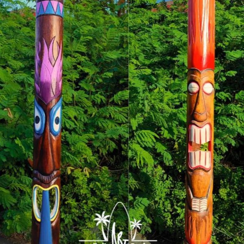 Hand Carved Tiki - Etsy