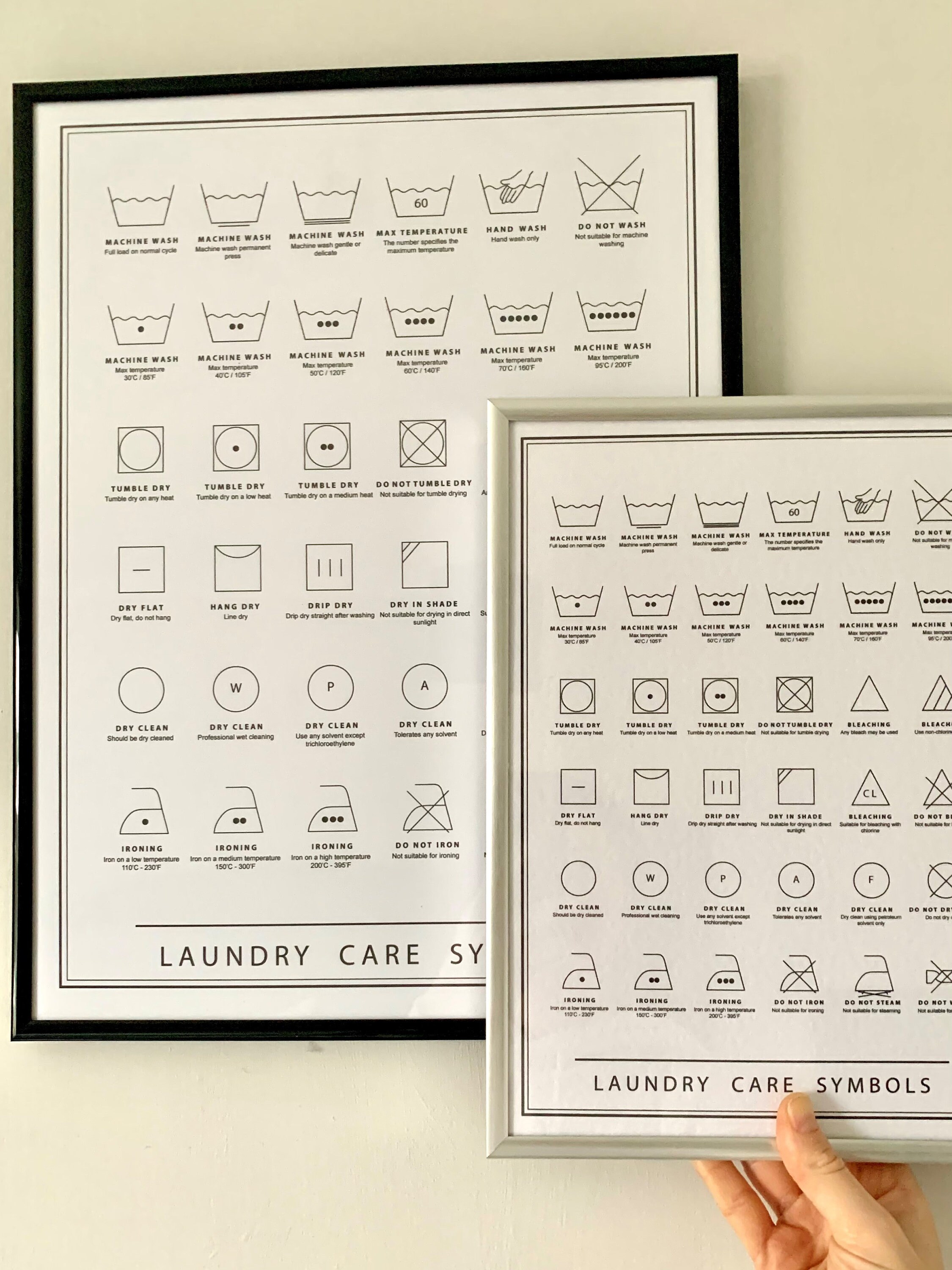 PRINTABLE-DIGITAL DOWNLOAD // Laundry Care Symbol Guide // Washing Care ...