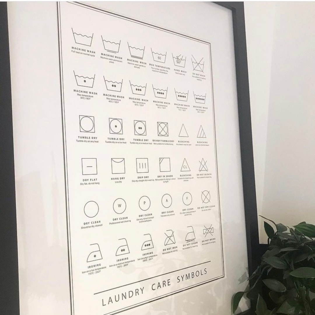 PRINTABLE-DIGITAL DOWNLOAD // Laundry Care Symbol Guide // Washing Care ...