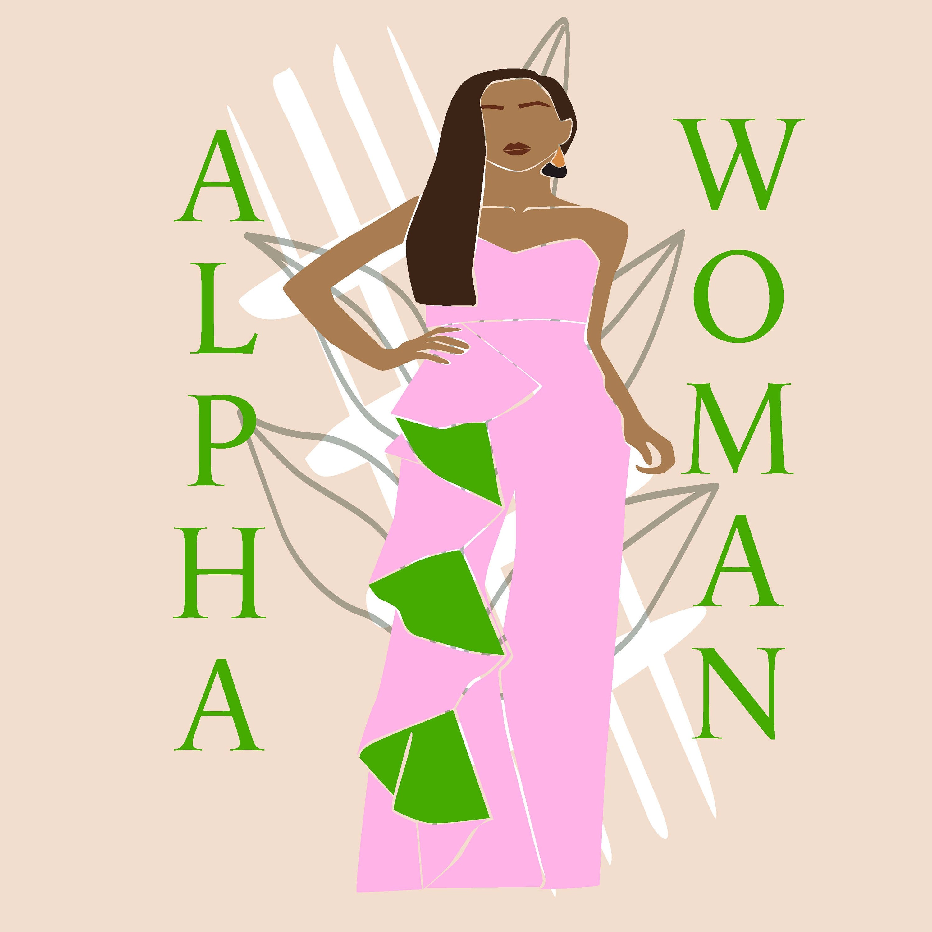 Alpha Kappa Alpha Woman AKA Digital Wall Print - Etsy